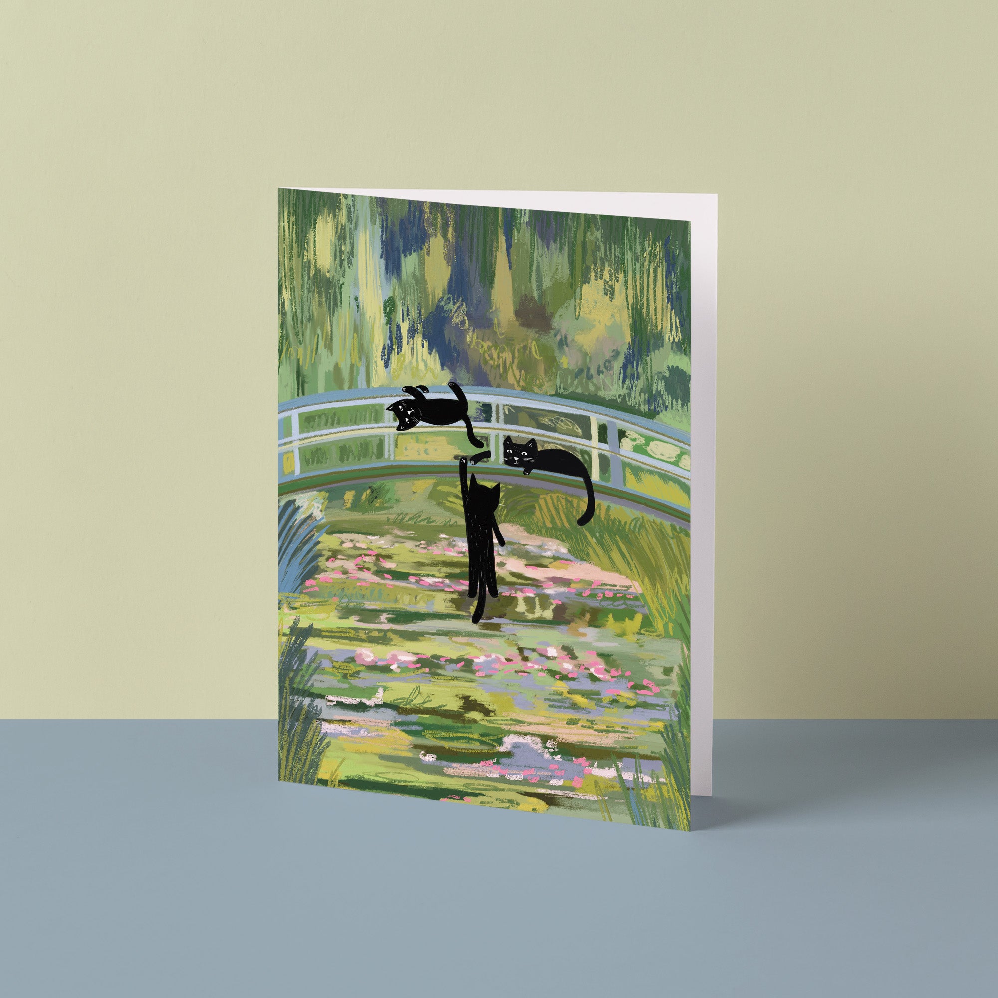 Clawed Monet Bridge of Cats Card – Niaski