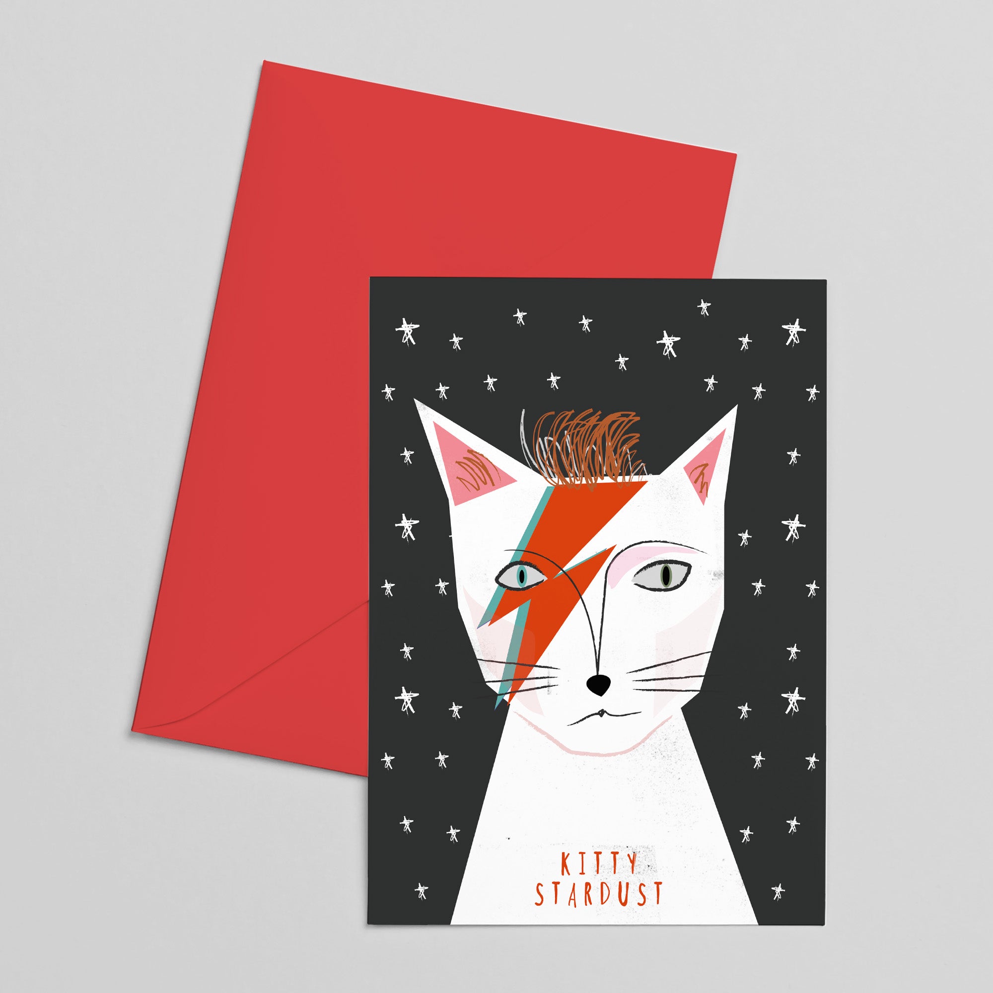 Kitty Stardust Cat Portrait Card – Niaski